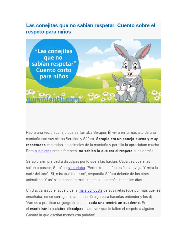 Las Conejitas Que No Sabían Respetar Pdf