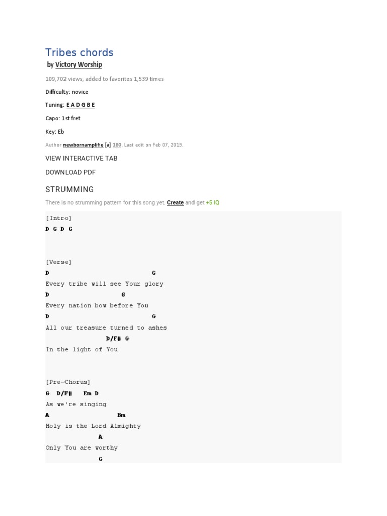 Tribes Chords: Victory Worship | PDF | Song Structure | Music Theory