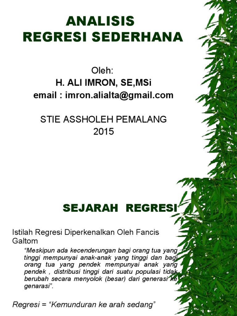 Analisis Regresi Sederhana | PDF