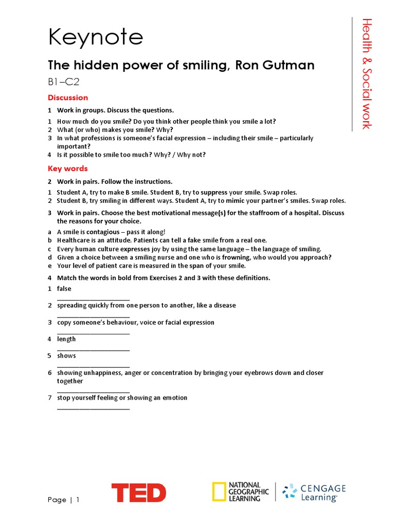 The Hidden Power of Smiling - Health | PDF | Pet | Facial Expression