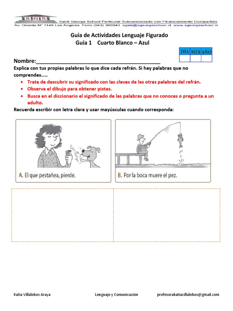 Guía de Actividades Lenguaje Figurado 1 | PDF