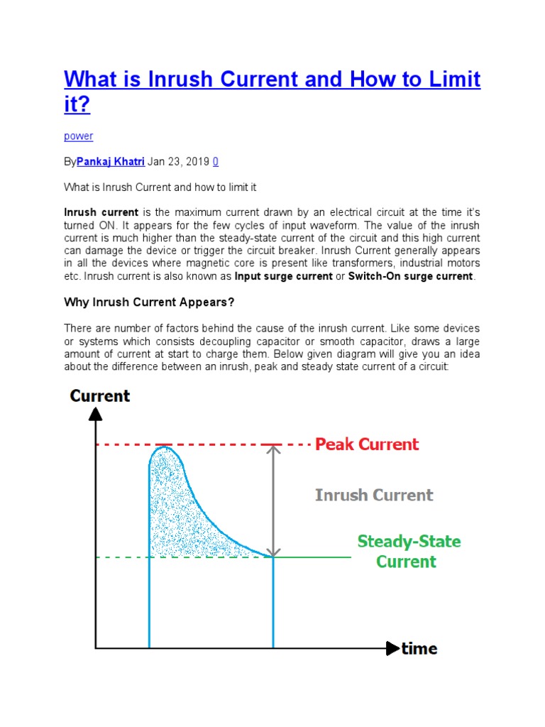 What Is Inrush Current and How To Limit It | PDF | Electric Motor ...