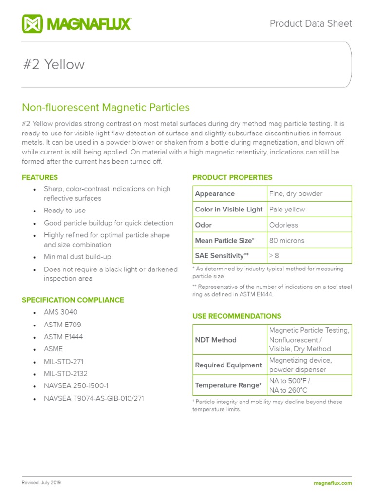 #2 Yellow: Non-Fluorescent Magnetic Particles | PDF | Nondestructive ...