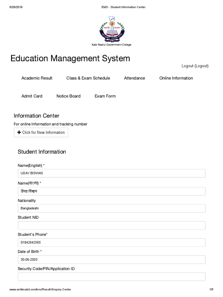 EMS - Student Information Center PDF | PDF | Learning