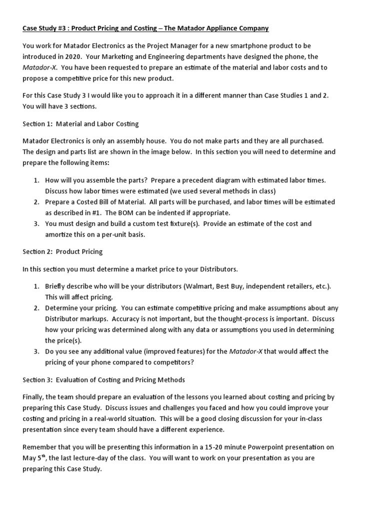 Case Study 3 Pricing And Costing Methods Smartphone 1 Pdf