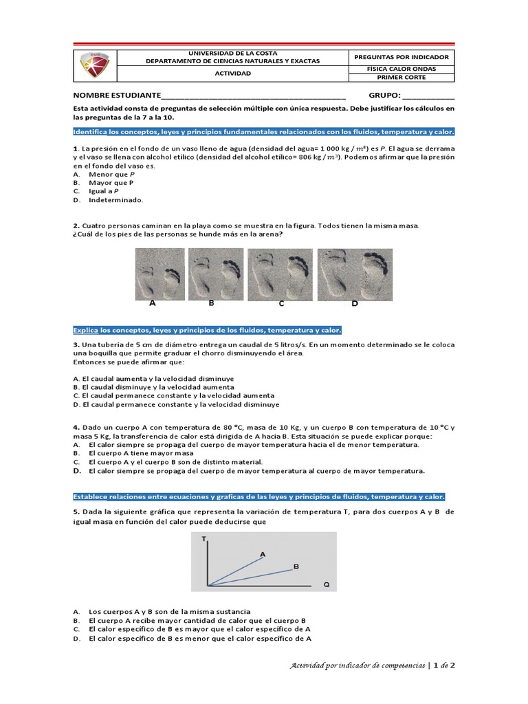Calor Especifico | PDF | Calor | Masa