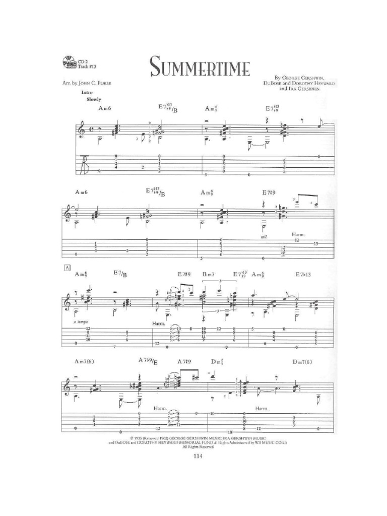 Summertime - Chord Melody PDF | PDF