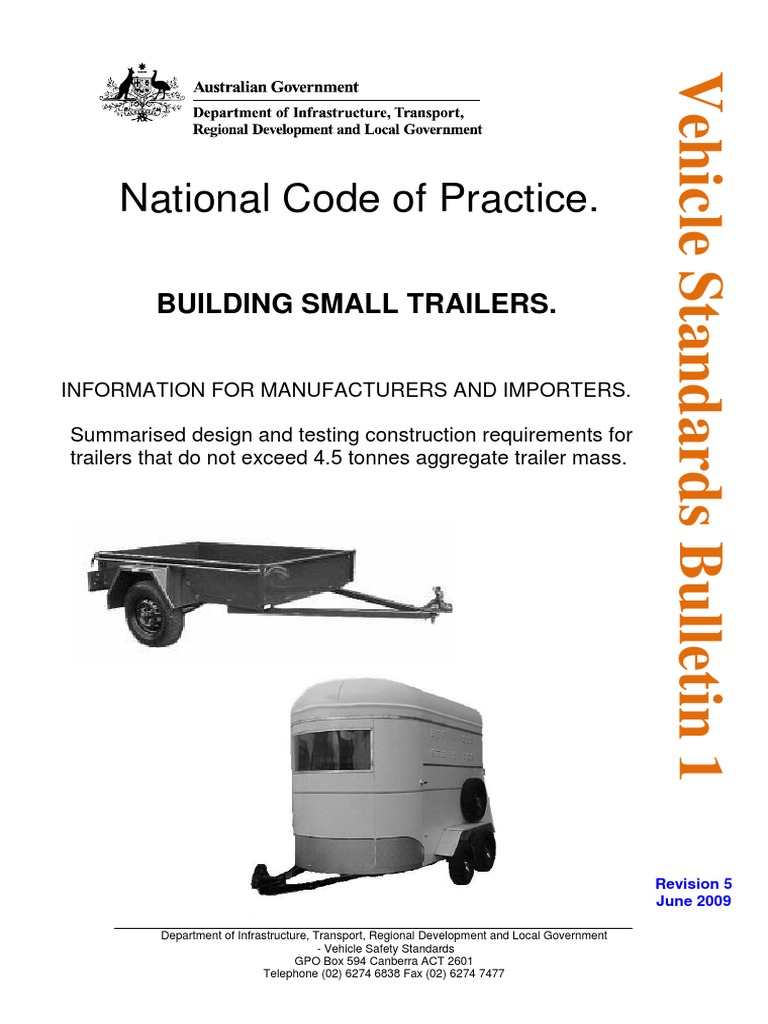 VSB 01 - 05 - National Code of Practice - Building Small Trailers PDF ...