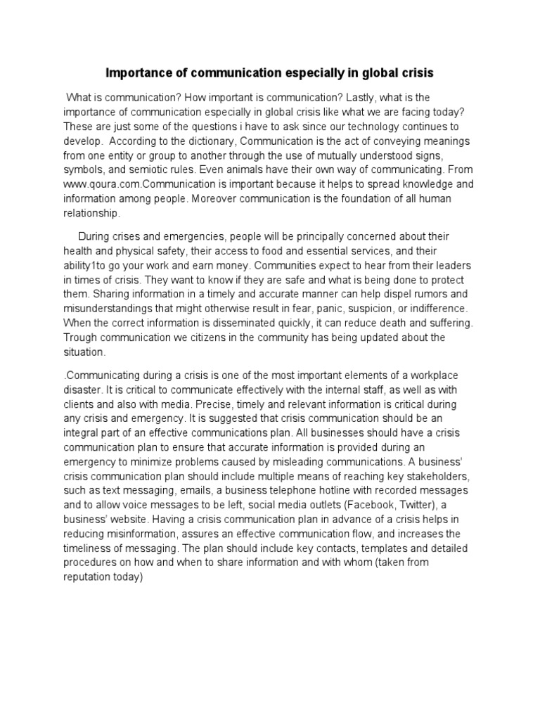 Importance of Communication | PDF | Communication | Information