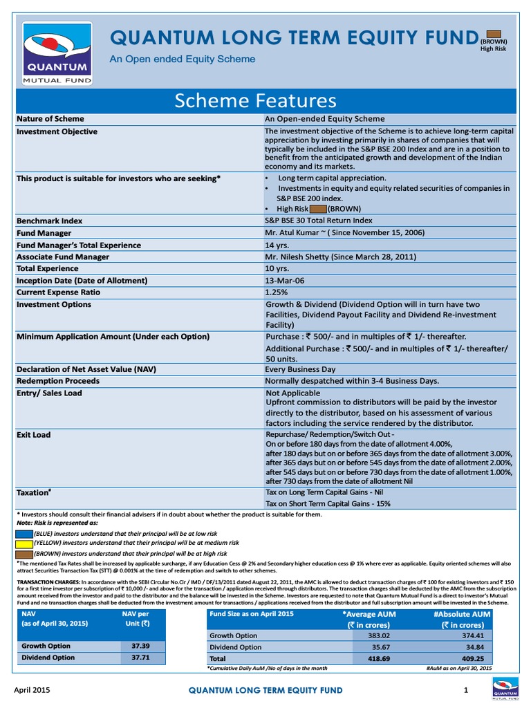 Quantum Long Term Equity Fund Overview | PDF | Beta (Finance) | Mutual ...