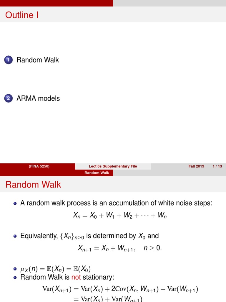 Outline I: Random Walk | PDF | Applied Mathematics | Econometrics