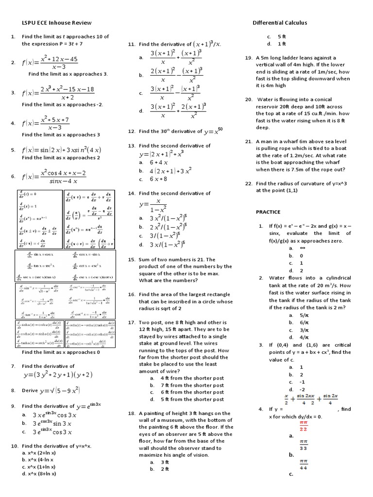 Difcal | PDF | Derivative | Elementary Mathematics