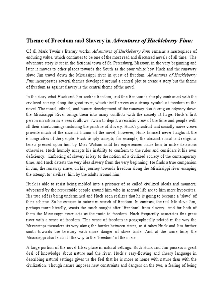 Huck Finn | PDF | Huckleberry Finn | Adventures Of Huckleberry Finn