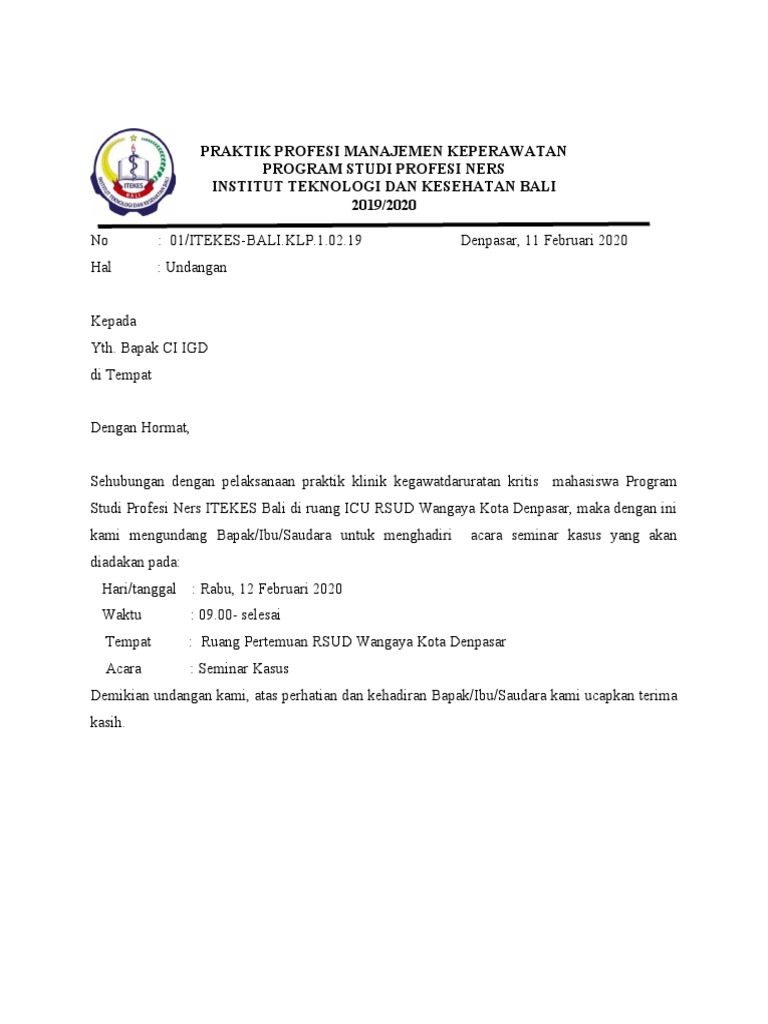 Surat Undangan Seminar | PDF