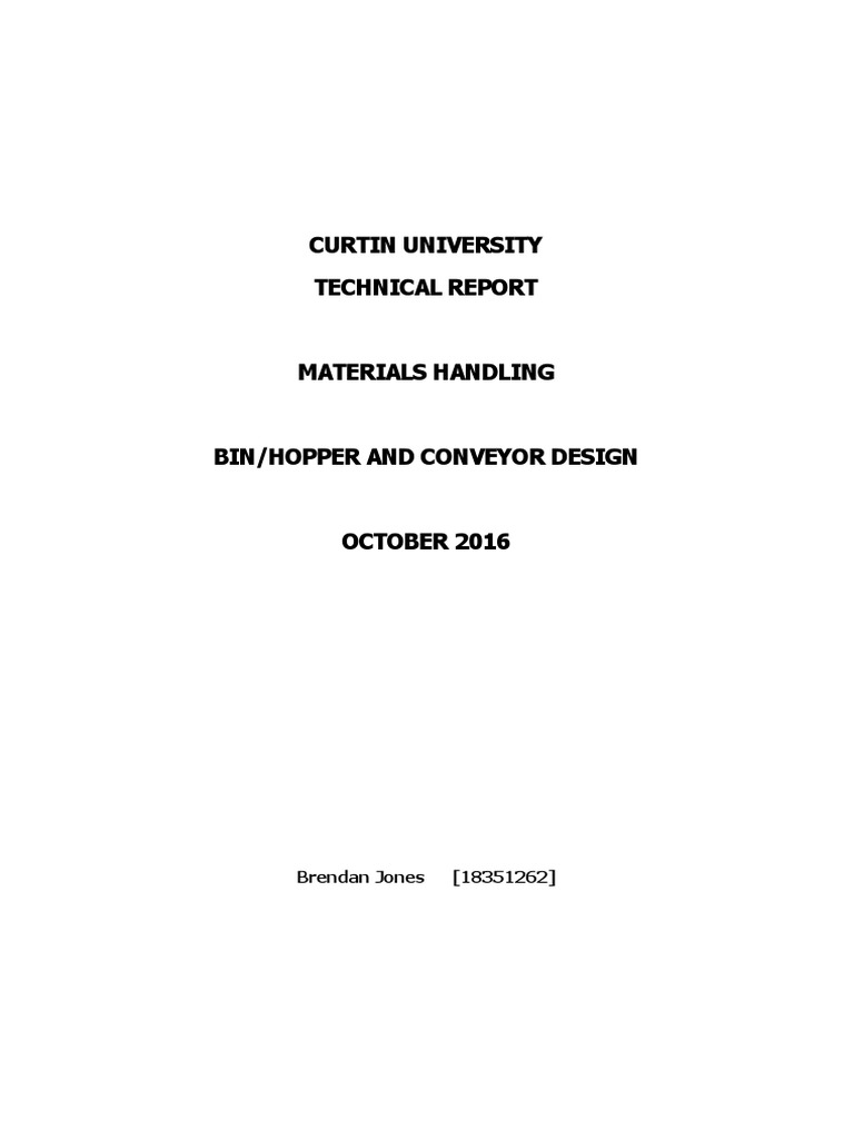 Bin, Hopper and Conveyor Design | PDF | Belt (Mechanical) | Shear Stress