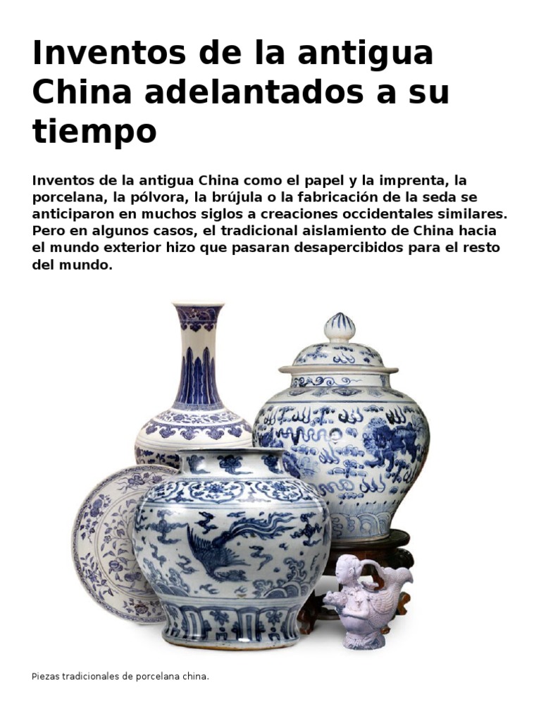 Inventos de La Antigua China Adelantados A Su Tiempo | PDF | Impresión ...