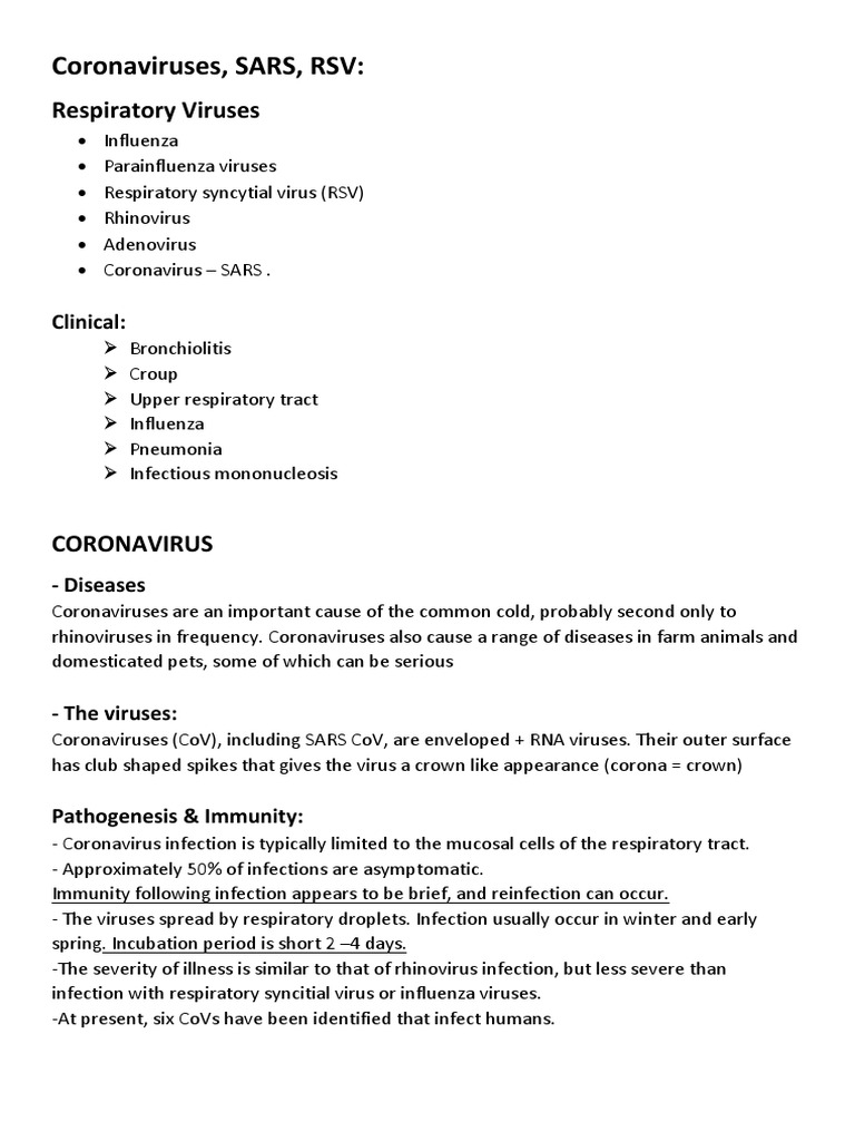 Virology Respiratory Viruses | PDF | Infection | Virus
