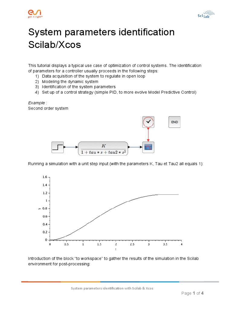 System Parameters Identification With Scilab Xcos Pdf Applied