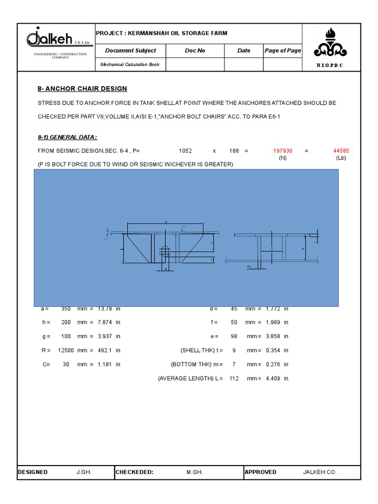 8-Anchor Chair Design: Document Subject Doc No Date Page of Page | PDF ...