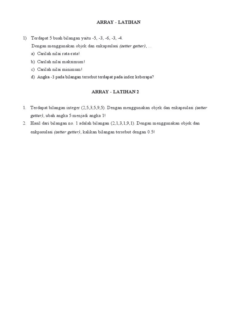 Latihan Modul 3 Array PDF | PDF