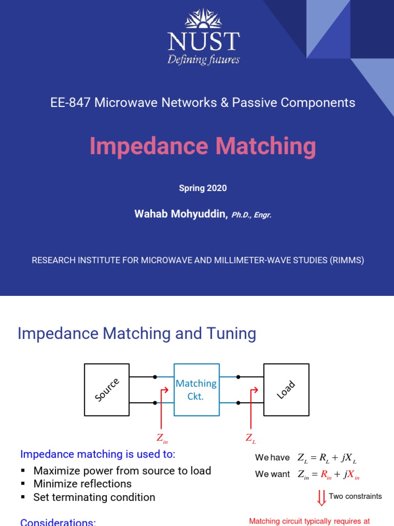 W8 - MNPC - Lumped Impedance Matching | PDF | Electrical Impedance ...