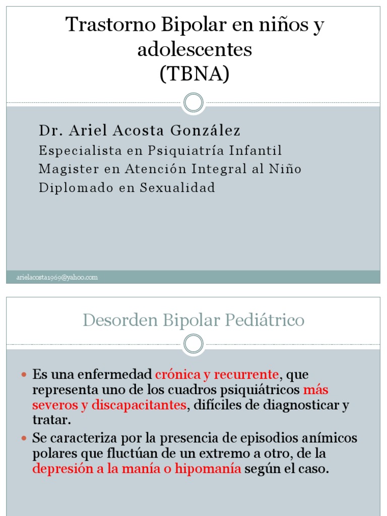 Trastorno Bipolar en Niños y Adolescentes. | PDF | Desorden bipolar | Manía