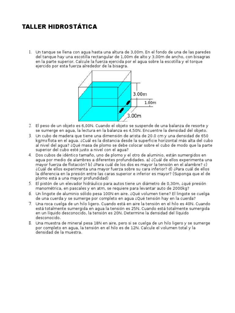 Taller Hidrostática Pdf