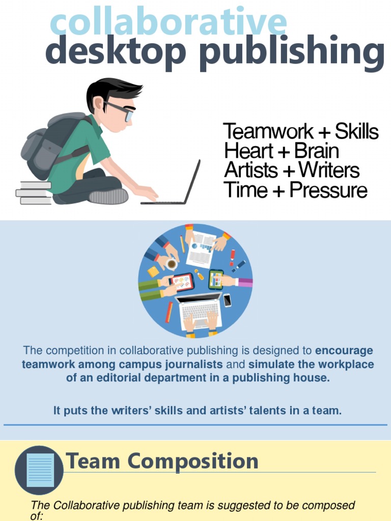 Desktop Publishing: Teamwork + Skills Heart + Brain Artists + Writers ...