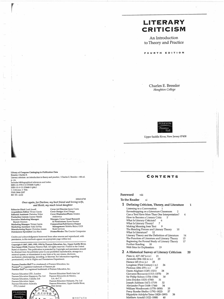 Literary Criticism Charles Bressler PDF | PDF