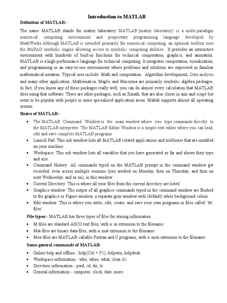 Matlab Report | PDF | Matlab | Application Software Matlab Report | PDF | Matlab | Application Software