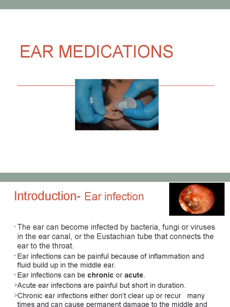 Ear Medication | PDF | Ear | Infection