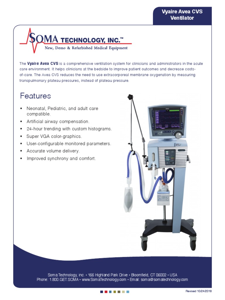 Vyaire Avea CVS Ventilator PDF | PDF | Pulmonology | Respiration