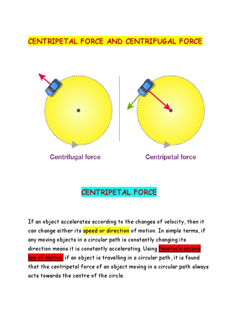 Centripetal vs. Centrifugal Force Explained | PDF | Acceleration | Force