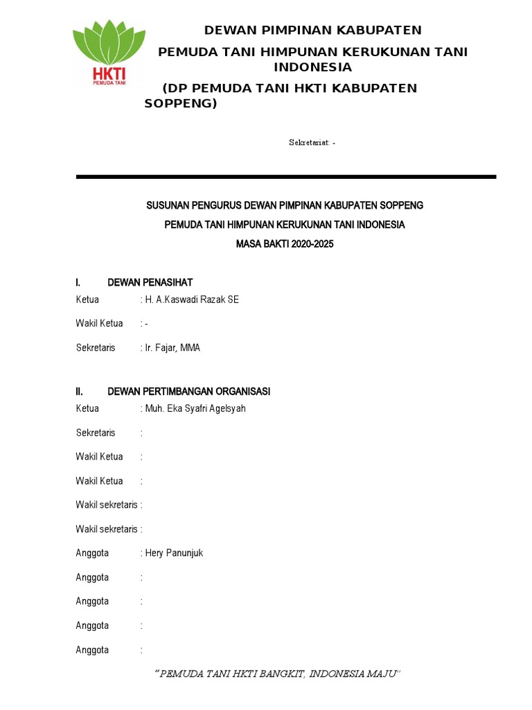 Format SK Hkti Soppeng | PDF