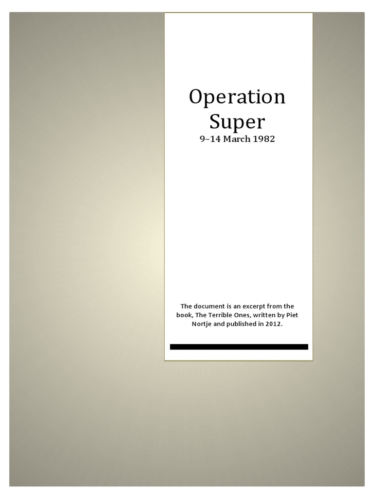 Operation Super | PDF | Reconnaissance | Platoon
