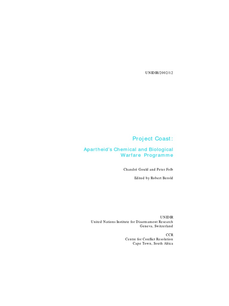 Project Coast | PDF | Chemical Warfare | Government
