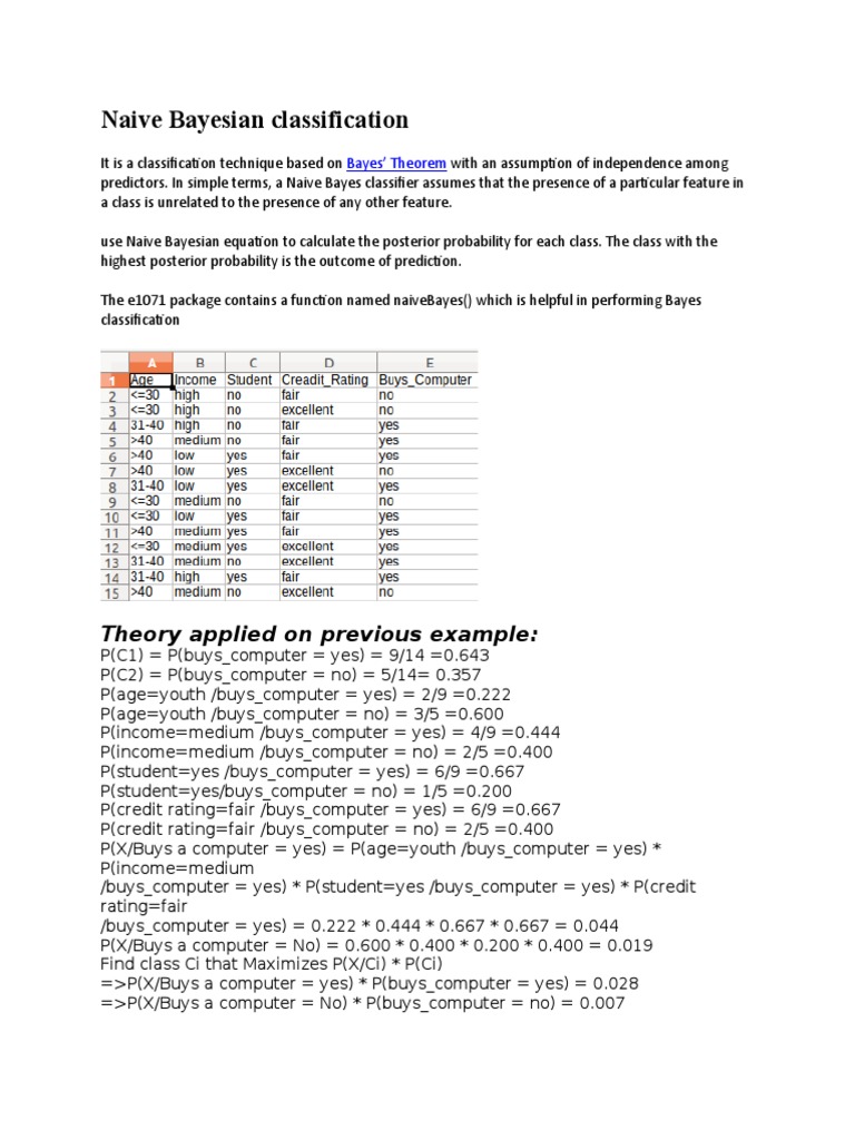 Lab6 - Naive Bayes Classification | PDF | Probability And Statistics | Probability Theory
