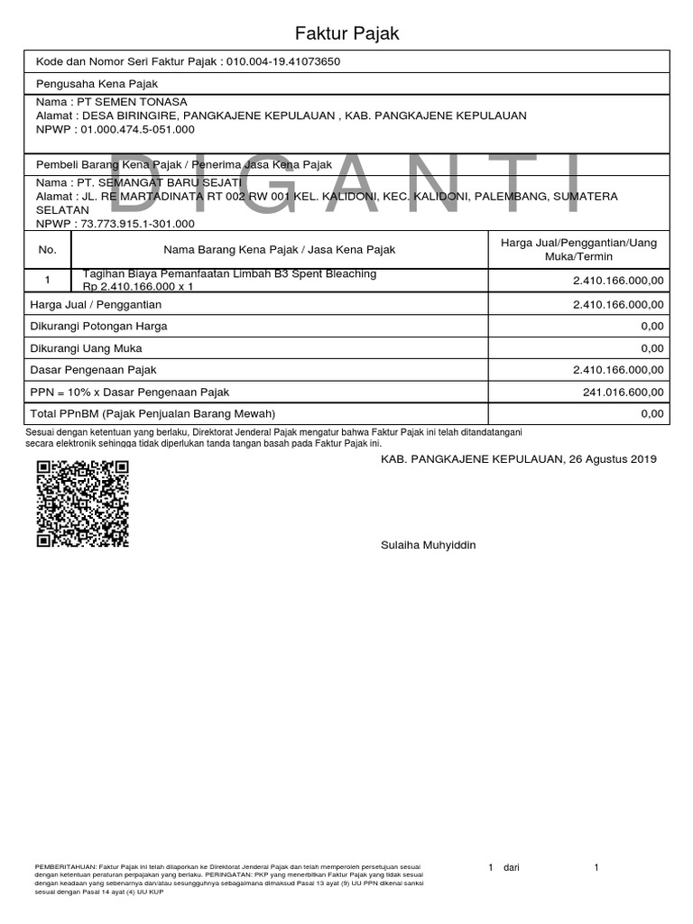 Diganti: Faktur Pajak | PDF