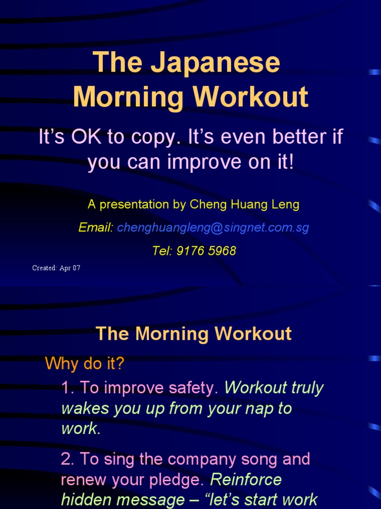 Japanese Morning Workout Benefits | PDF | Business