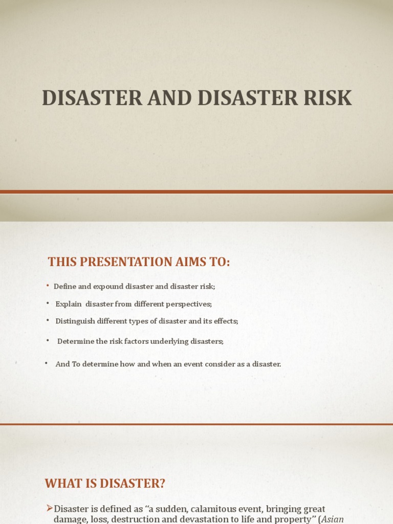 Understanding Disasters and Risks | PDF | Natural Disasters | Hazards