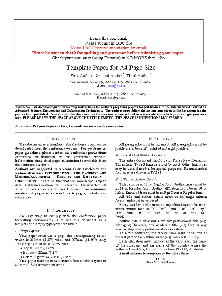 Template - Abstract & Full Paper | PDF | Document | Websites