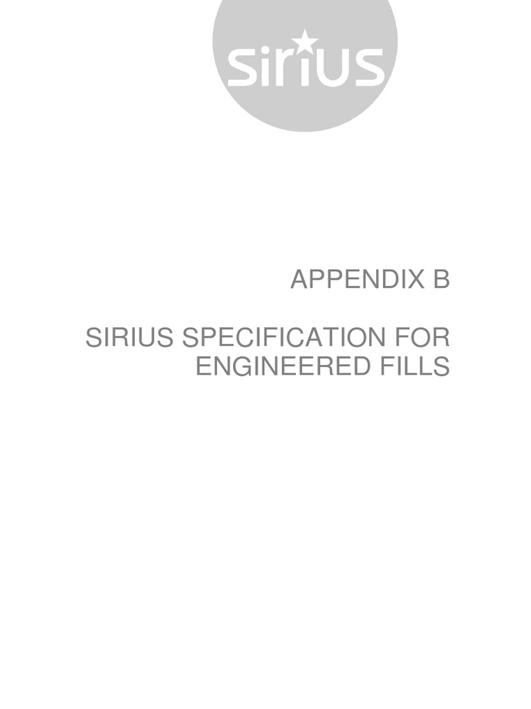 Specification for Engineered Fills: Detailed Requirements for Fill ...