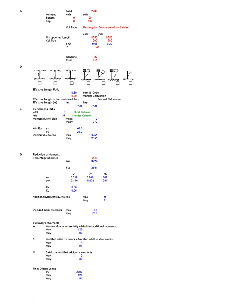 2700 0 29 6 137 Rectangular Column (Reinf. On 2 Sides) : Short Column ...