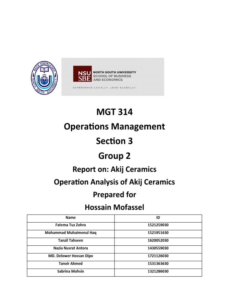 MGT 314 Report Final | PDF | Inventory | Supply Chain Management