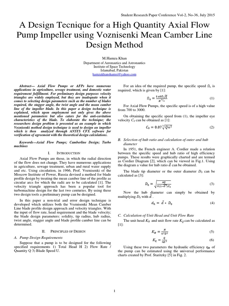 000 0 AXIAL PUMP DESIGN 36hamza-Khan-Final | PDF | Turbomachinery | Pump
