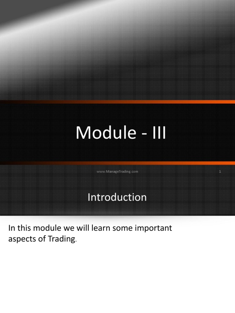 Module - III | PDF | Day Trading | Stocks
