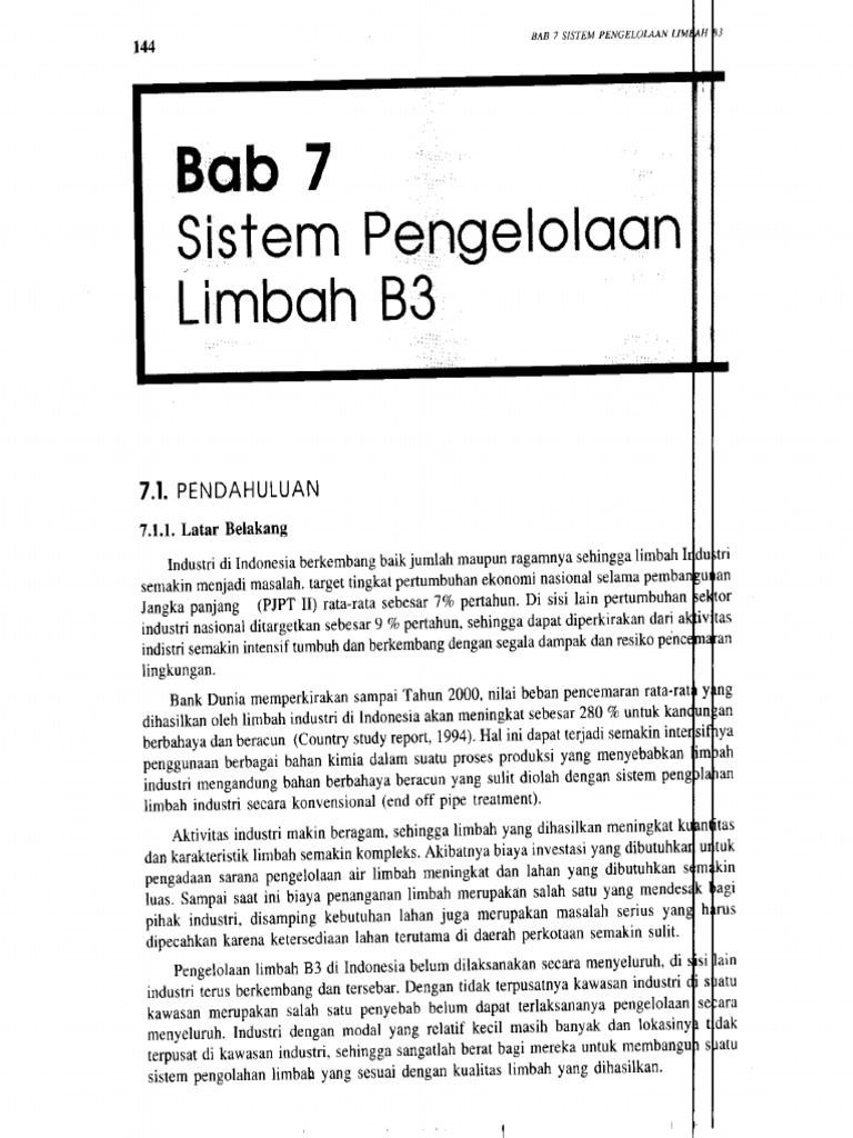 Bab7 Sistem Pengelolaan Limbah b3 | PDF
