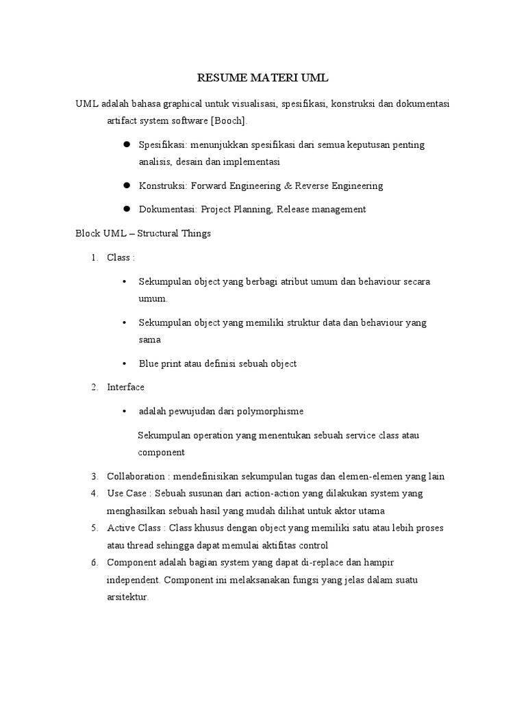 Resume Materi Uml | PDF