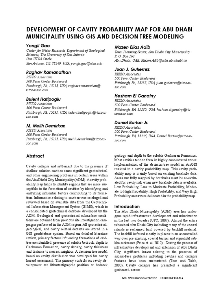 Development of Cavity Probability Map Fo PDF | PDF | Sinkhole | Esri
