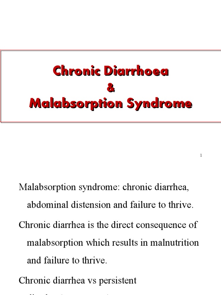 Chronic Diarrhea and Malabsorption Gss | PDF | Diarrhea | Coeliac Disease